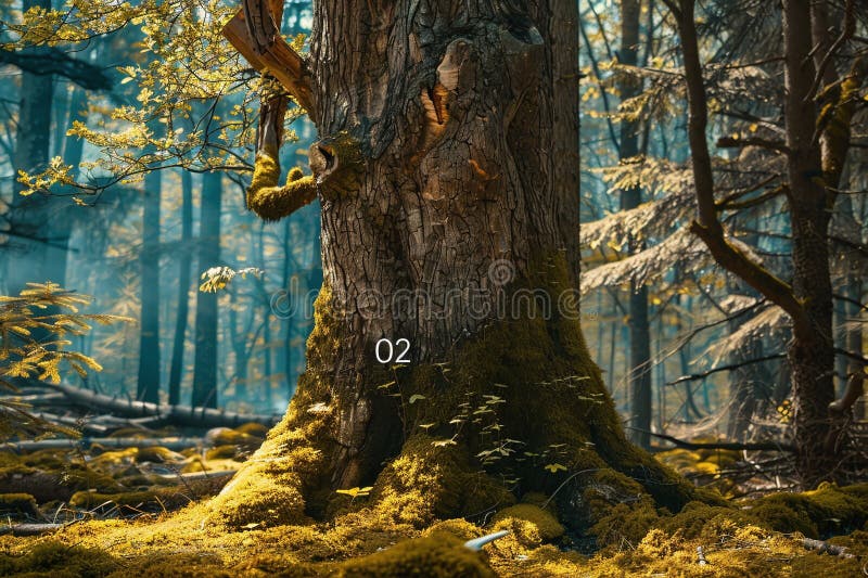Ai Generative Big Tree with Word Oxygen Stock Illustration ...