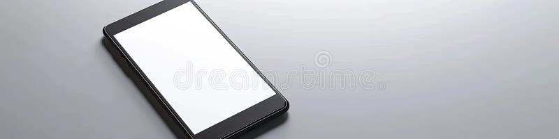 A Black Cell Phone with a White Screen Sits on a Table Stock Photo ...