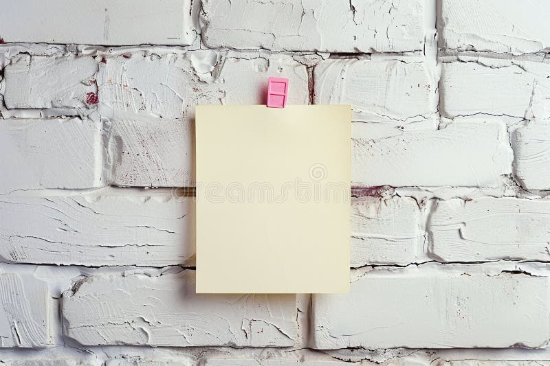 Ai Generative Blank Paper Pinned To the Wall Stock Illustration ...