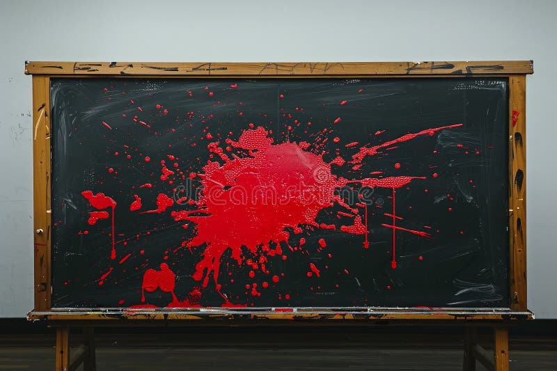 Ai Generative Blood Stains on the Classroom Blackboard Stock ...