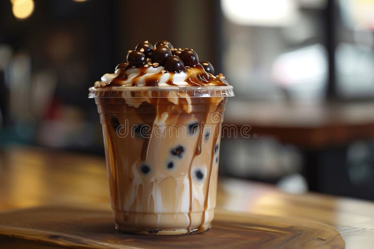 Ai Generative Bubble Iced Coffee Stock Illustration - Illustration of ...