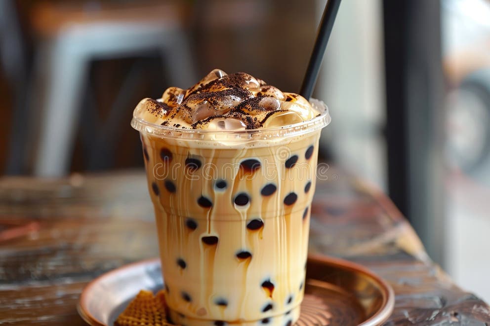 Ai Generative Bubble Iced Coffee Stock Illustration - Illustration of ...