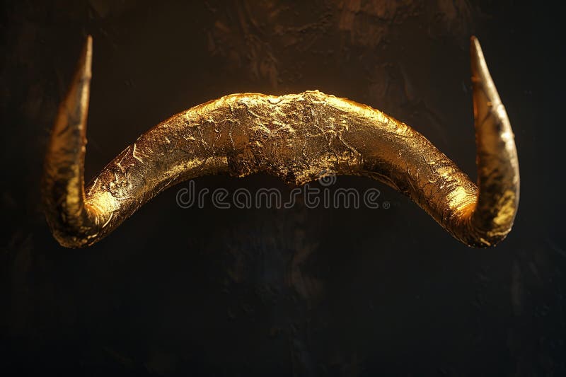 Ai Generative Buffalo Horns Made of Gold Stock Illustration ...