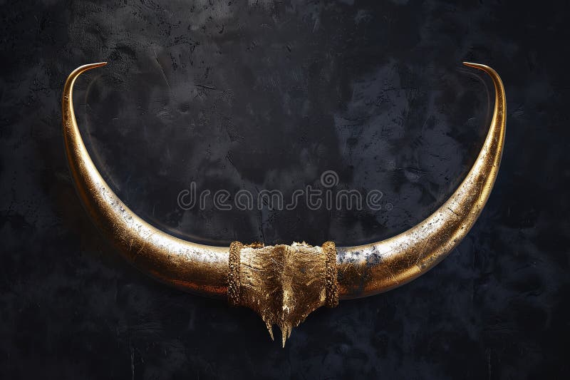 Ai Generative Buffalo Horns Made of Gold Stock Illustration ...