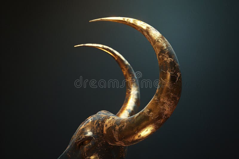Ai Generative Buffalo Horns Made of Gold Stock Illustration ...