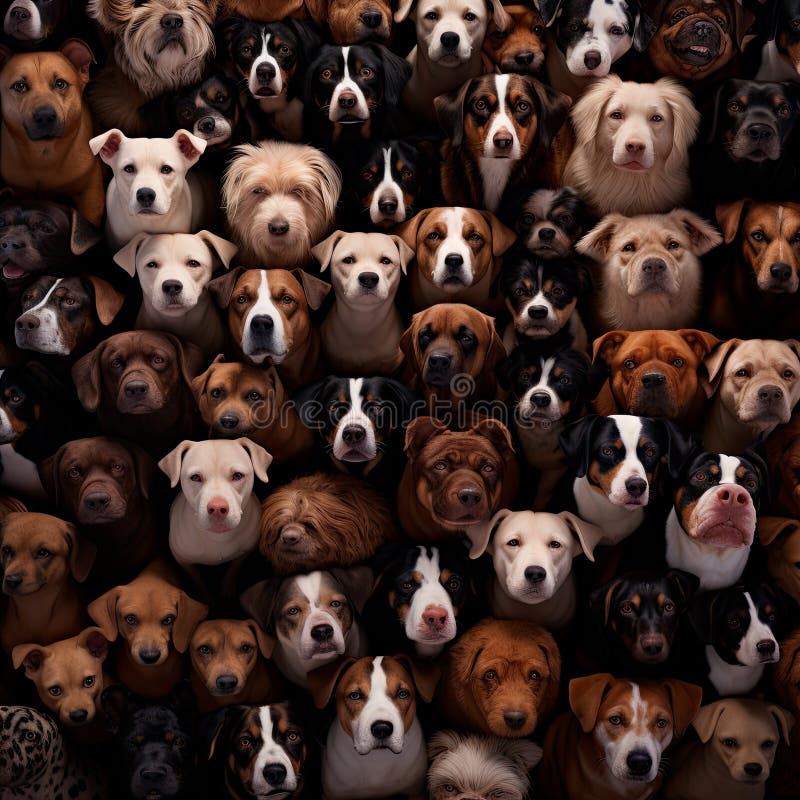 AI-generative Canine Kaleidoscope: Overhead Dog Pattern Stock Photo ...