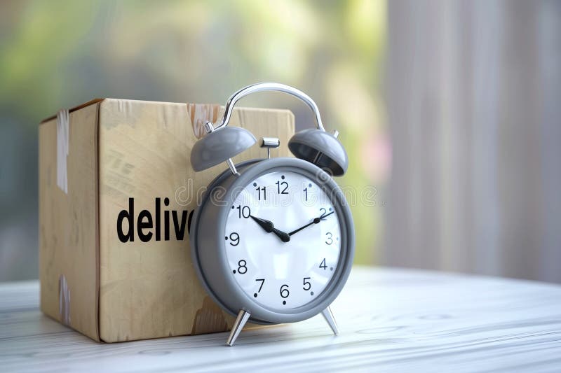 Ai Generative Cardboard with Word Delivery and Alarm Clock Stock ...