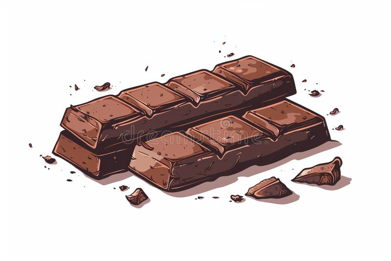 Ai Generative Cartoon Art Chocolate Bar Stock Illustration ...