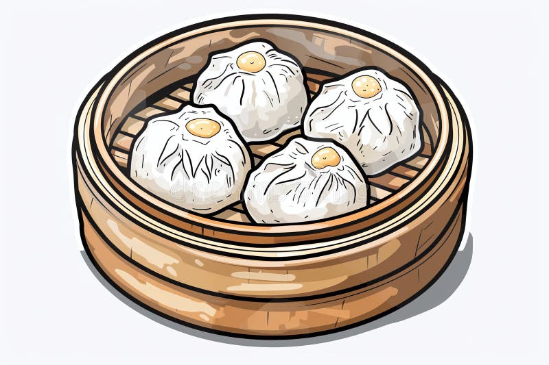 Ai Generative Cartoon Art Dumpling Stock Illustration - Illustration of ...