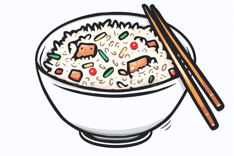 Ai Generative Cartoon Art Fried Rice Stock Illustration - Illustration ...