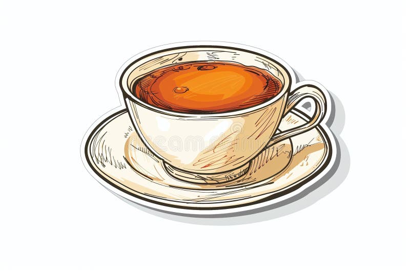 Ai Generative Cartoon Art Tea Stock Illustration - Illustration of ...