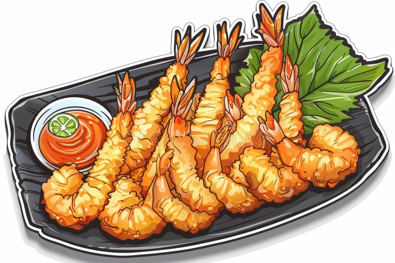 Ai Generative Cartoon Art Tempura Stock Illustration - Illustration of ...