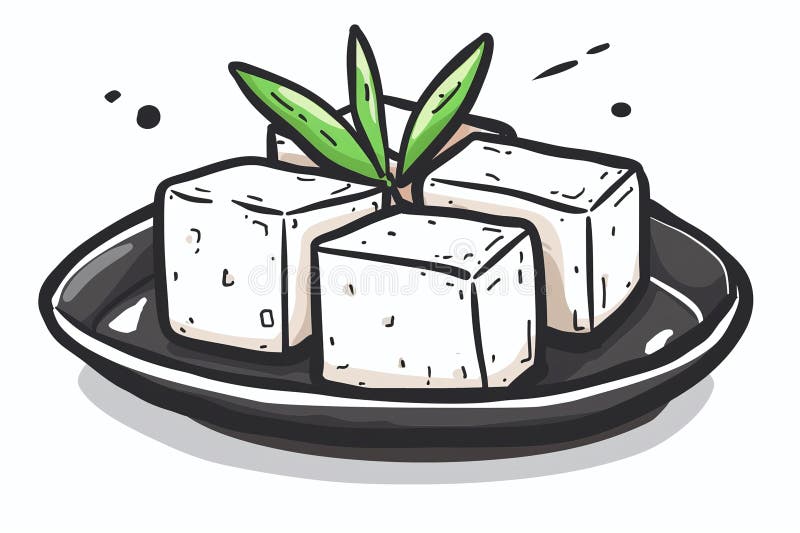 Ai Generative Cartoon Art Tofu Stock Illustration - Illustration of ...