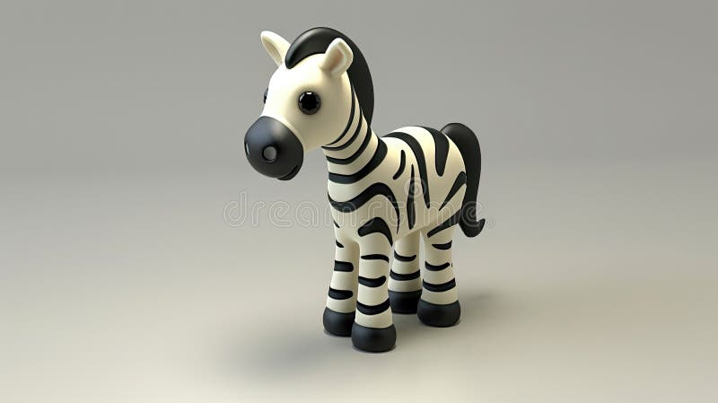 Cartoon Zebra Standing with a Grey Backdrop. Stock Illustration ...