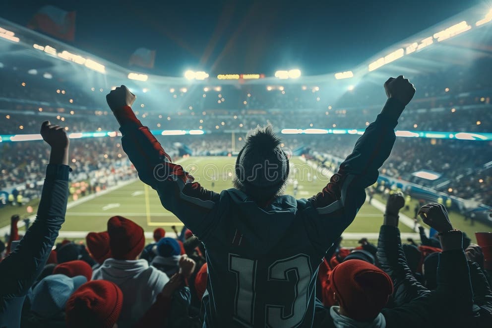 Ai Generative Cheering Spectators in the Stadium Stock Illustration ...