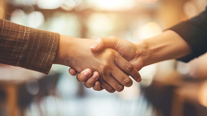 Close-up Handshake with Focus on the Clasped Hands. Stock Image - Image ...