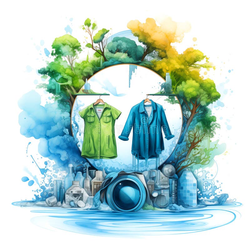 Ai Generative Co Green Clothes Recycle Concept Illustration Stock ...