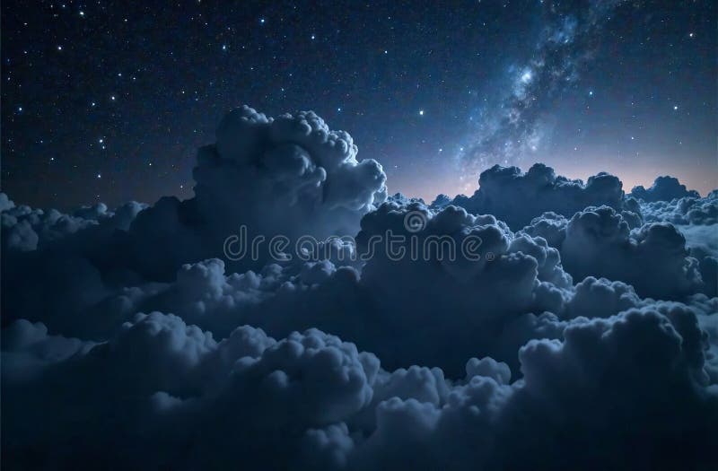Colored Blue Smoke Cloud Fog, Abstract Sunset Background. AI Generative ...