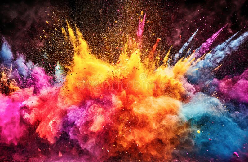 Ai Generative. Colored Powder Explosion Stock Illustration ...