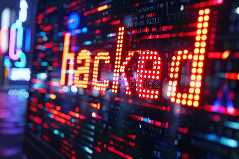 Ai Generative Computer Screen that Says Hacked Stock Illustration ...