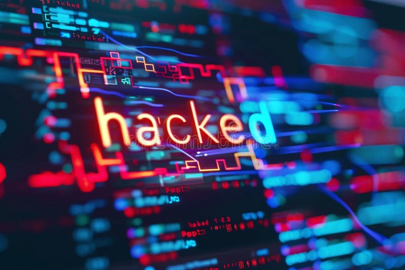 Ai Generative Computer Screen that Says Hacked Stock Illustration ...