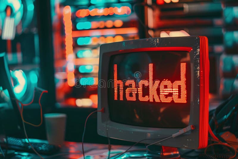 Ai Generative Computer Screen that Says Hacked Stock Illustration ...