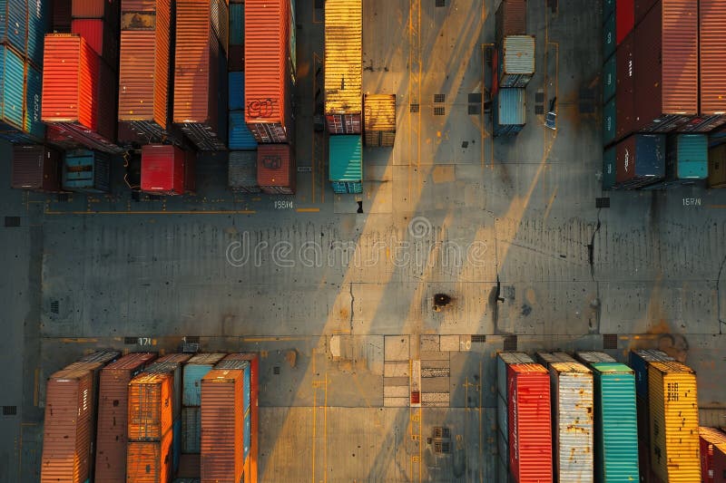 Ai Generative Container Yard Bird View Stock Illustration ...