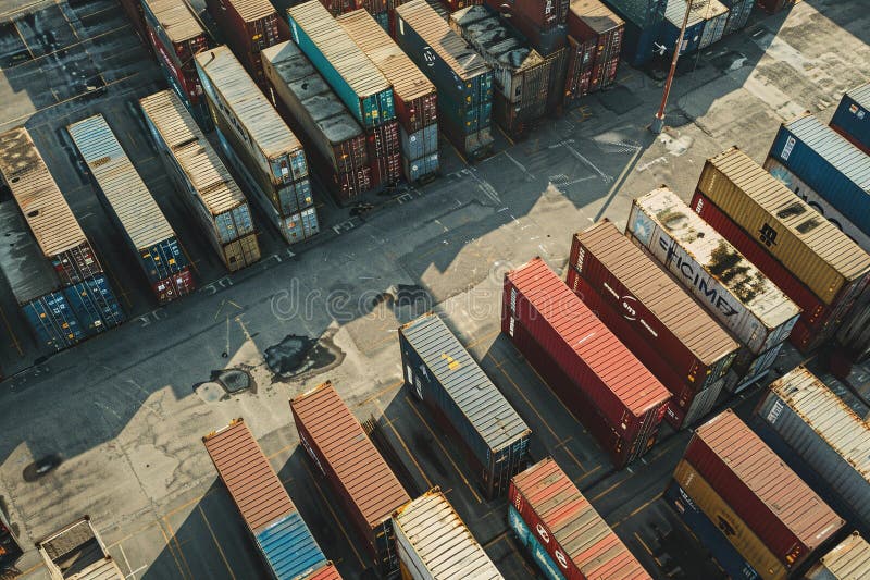 Ai Generative Container Yard Bird View Stock Illustration ...