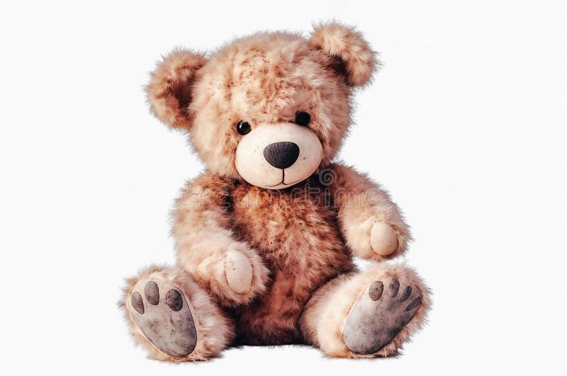 Ai Generative. Cute Teddy Bear on White Stock Illustration ... Ai Generative. Cute Teddy Bear on White Stock Illustration ...