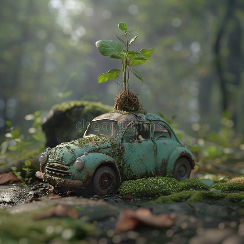 Ai Generative 3d Car Carrying Plants, Eco Friendly Concept Stock ...
