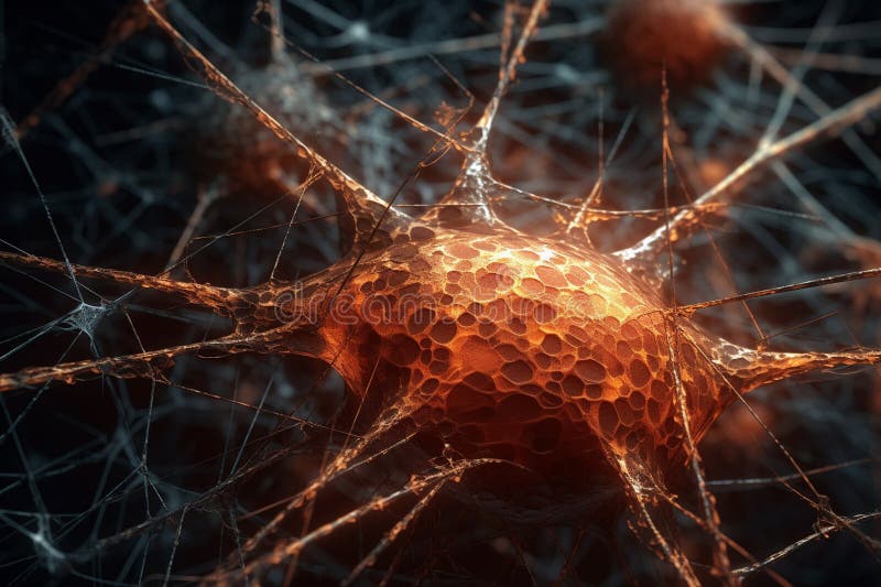 Ai Generative 3d Rendering of Neuron Cell with Neurons in Brain ...