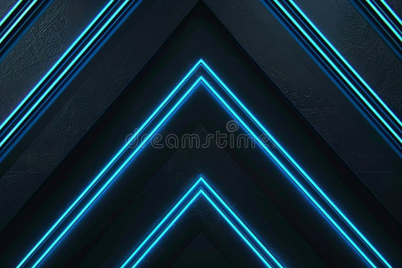 Ai Generative Dark Background with Fancy Blue Neon Lines Stock ...