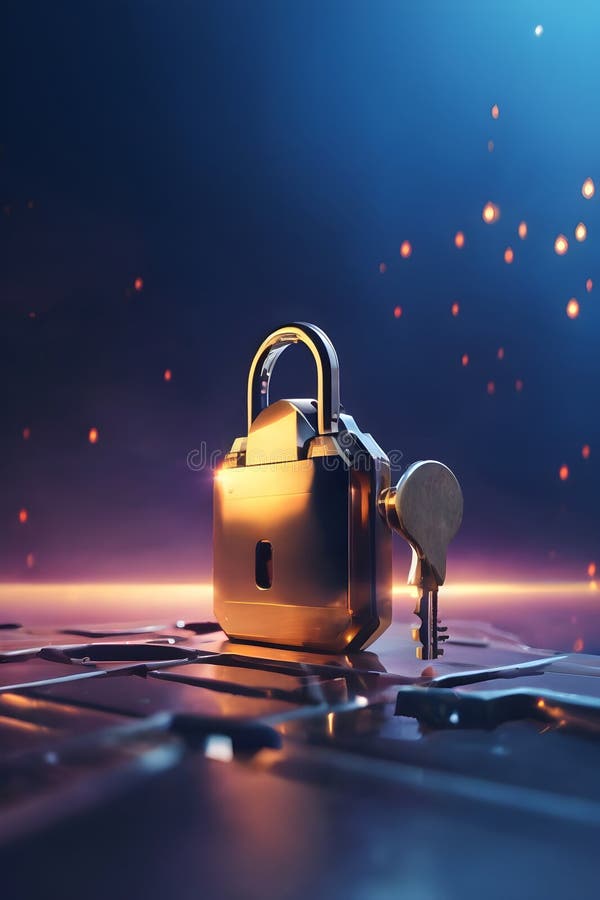 Data Protection Encryption Technology Concept Background , Lock and Key ...