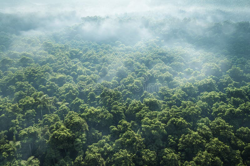 Ai Generative Dense Forest Trees Aerial View Stock Illustration ...