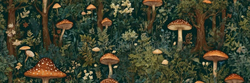 Whimsical Creatures and Enchanted Flora: a Magical Pattern of Mythical ...