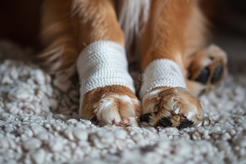 Ai Generative Dog S Leg Bandaged Stock Illustration - Illustration of ...