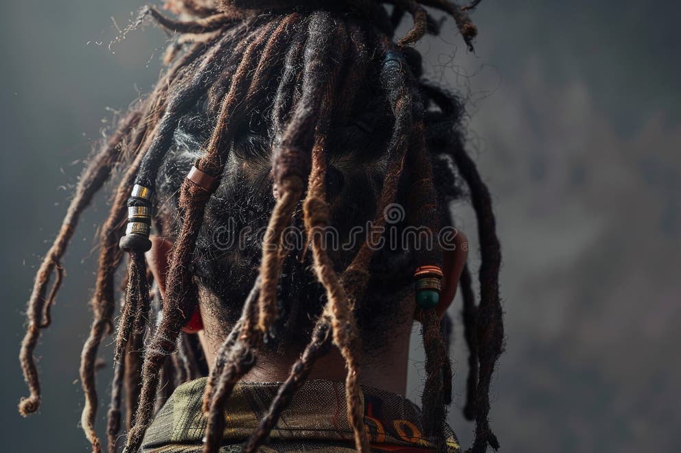 Ai Generative Dreadlocks Back View Stock Illustration - Illustration of ...