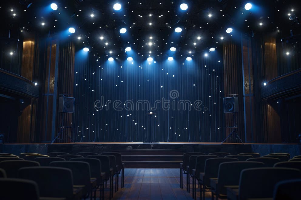 Ai Generative Empty Talk Show Hall Stock Illustration - Illustration of ...