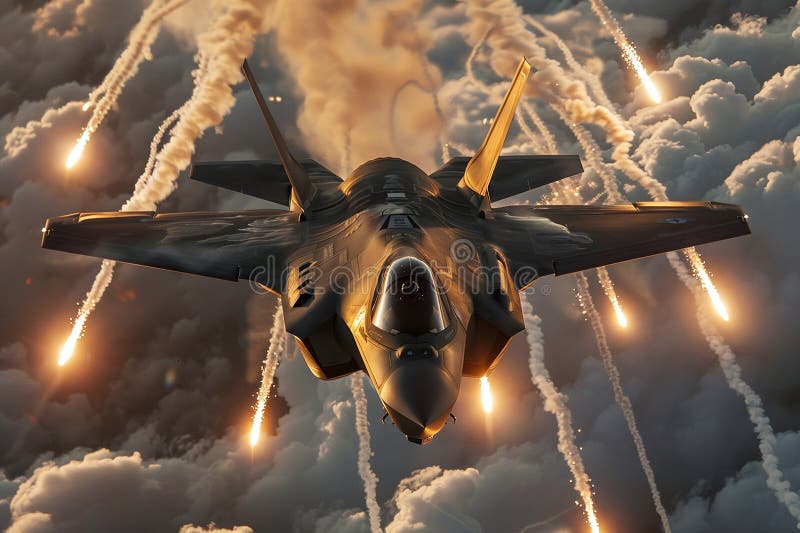 Ai Generative Fighter Jet in Combat Stock Illustration - Illustration ...