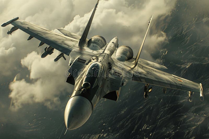 Ai Generative Fighter Jet in Flight Stock Illustration - Illustration ...