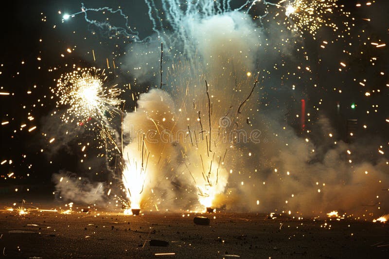 Ai Generative Firecrackers Explode Festival Stock Illustration ...