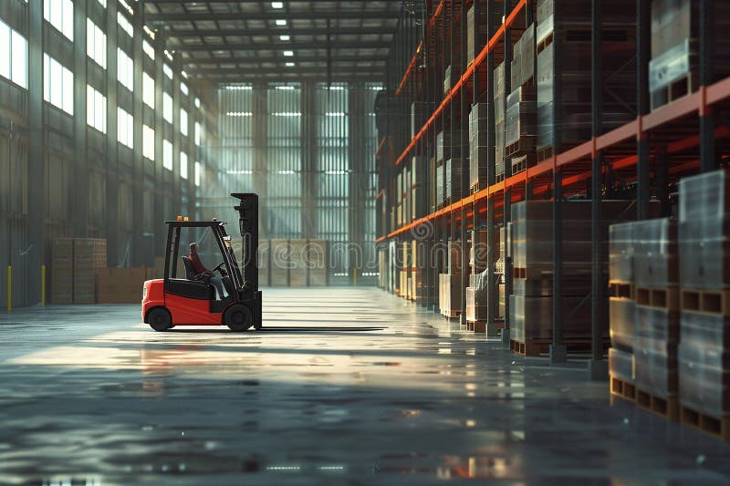 Ai Generative Forklift in Warehouse Stock Illustration - Illustration ...