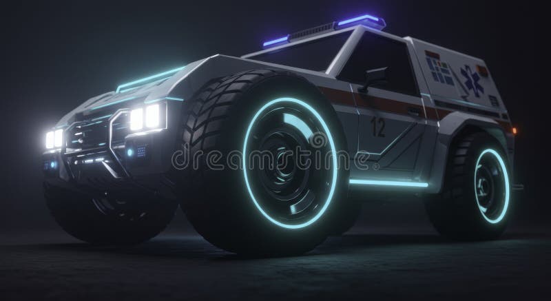 Futuristic AI Generative Ambulance: Emergency Vehicle Design Stock ...