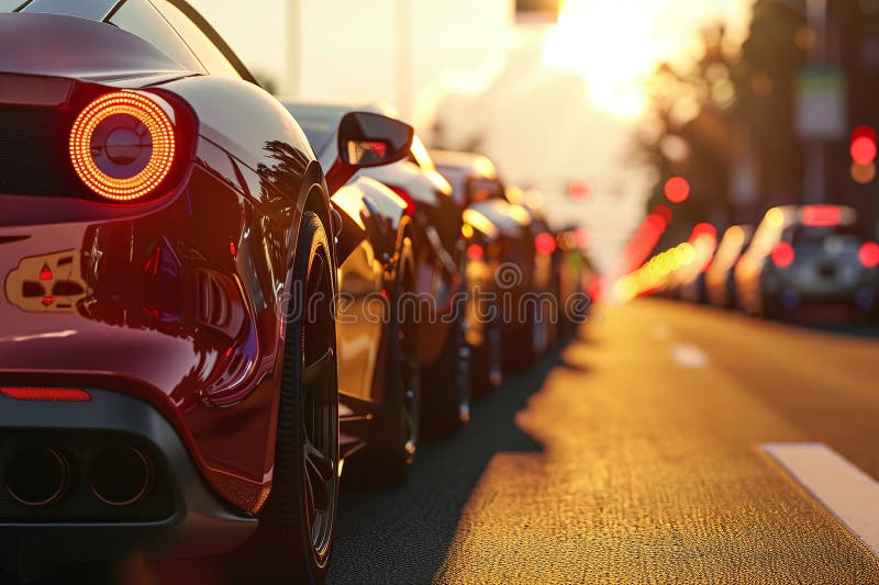 Ai Generative Highway Jam Luxury Car Stock Illustration - Illustration ...