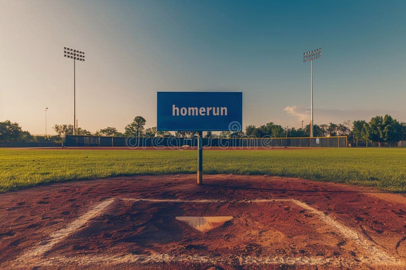 Ai Generative Homerun Word on the Baseball Field Stock Illustration ...