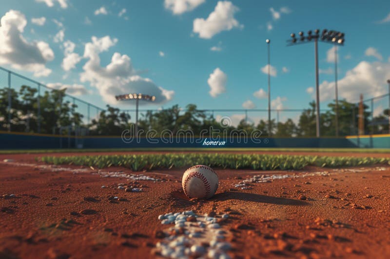 Ai Generative Homerun Word on the Baseball Field Stock Illustration ...
