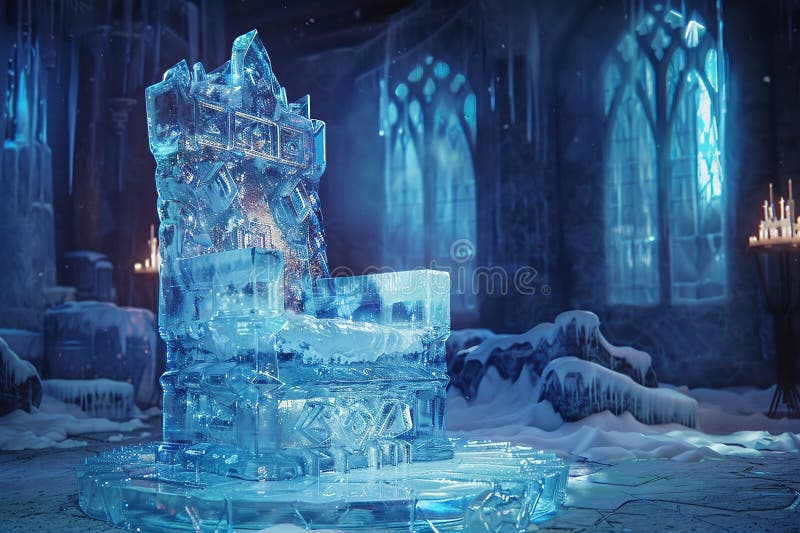 Ai Generative Ice Queen Throne Stock Illustration - Illustration of ...