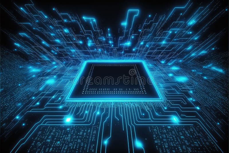 AI Generative Illustration. Digital Technology, Connectivity Background ...