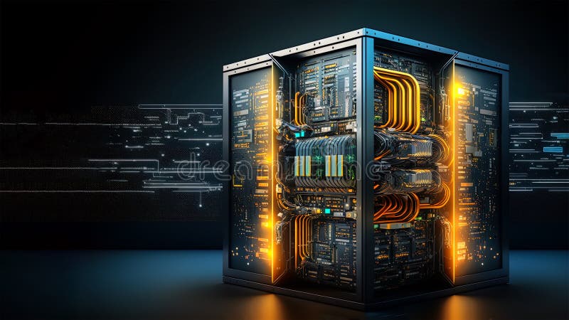 AI Generative Illustration of Quantum Computing Stock Illustration ...