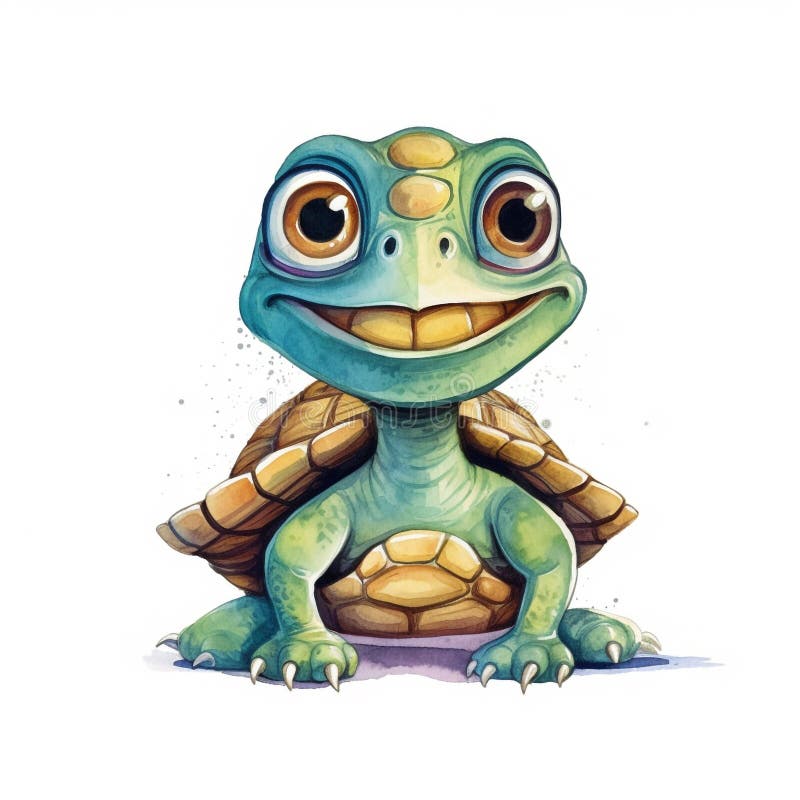 Cute turtle cartoon stock illustration. Illustration of adorable ...